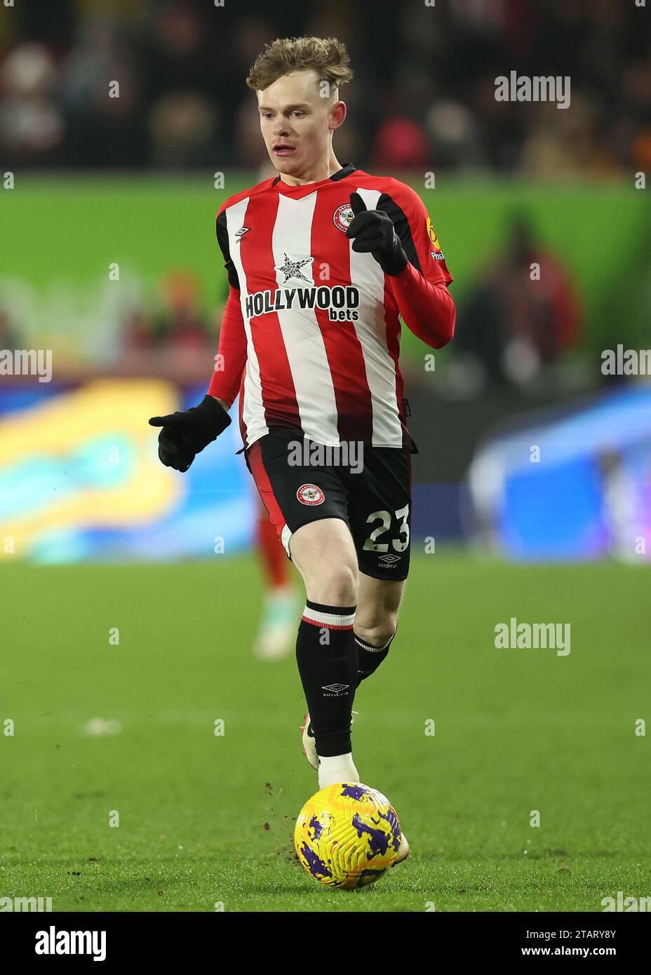 London, UK. 2nd Dec, 2023. Keane Lewis-Potter of Brentford during the ...