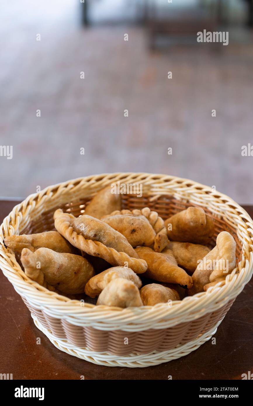 Argentina, Buenos Aires. Traditional savory meat empanadas Stock Photo ...