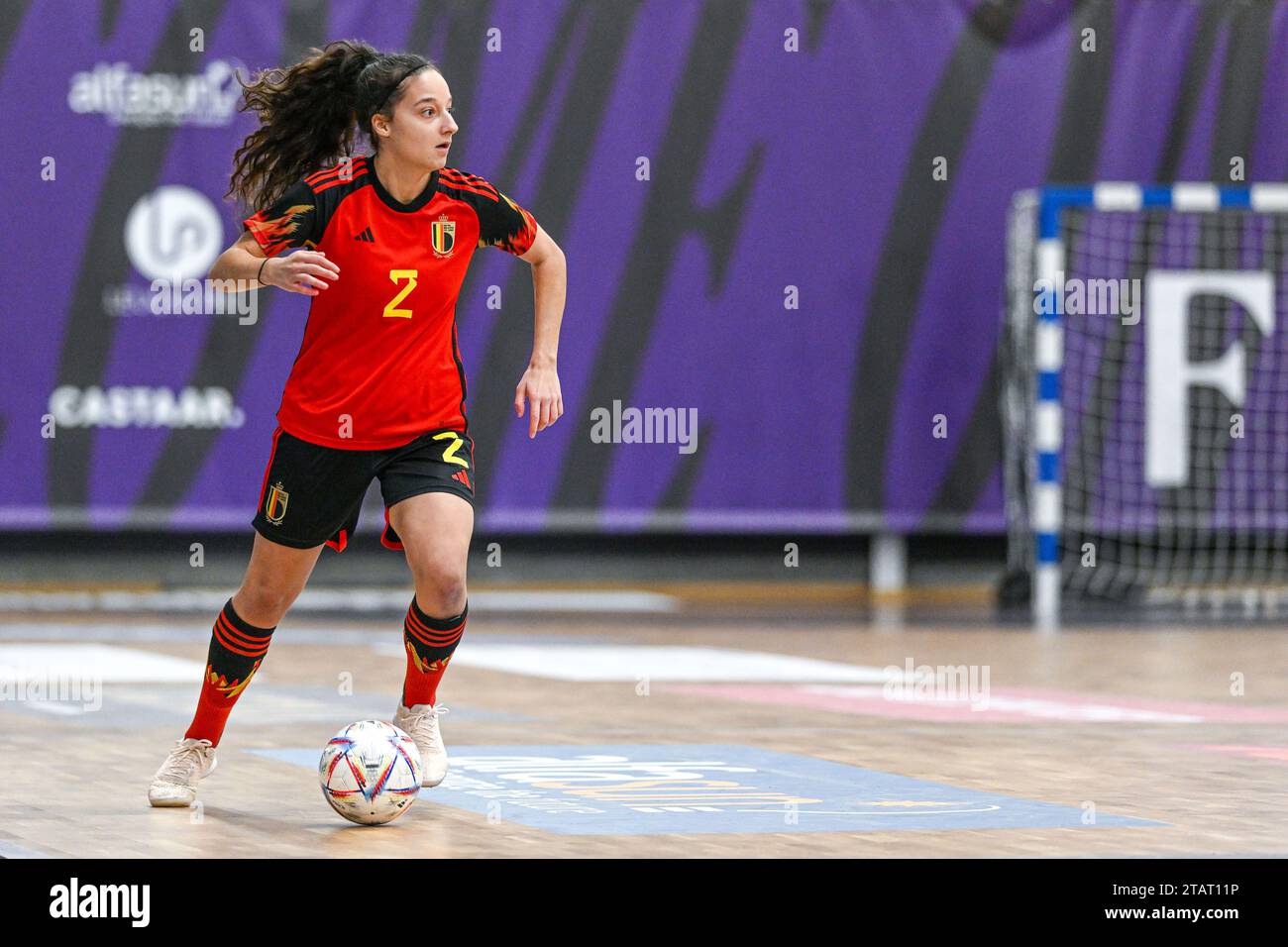 Melinda Nuhiji (2) of Belgium pictured during a futsal game between ...