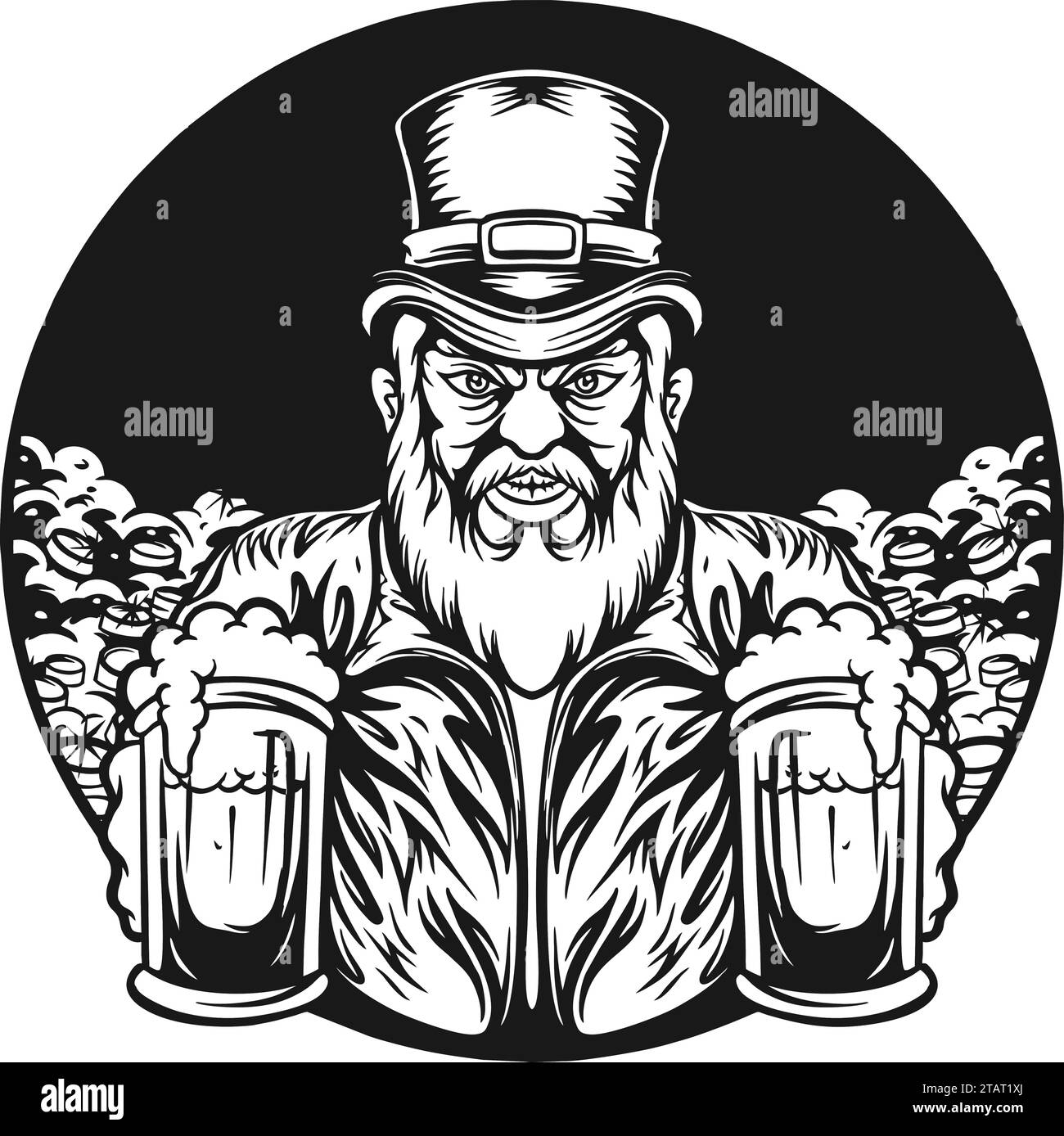 Money joint St Patricks beer silhouette vector illustrations for your ...