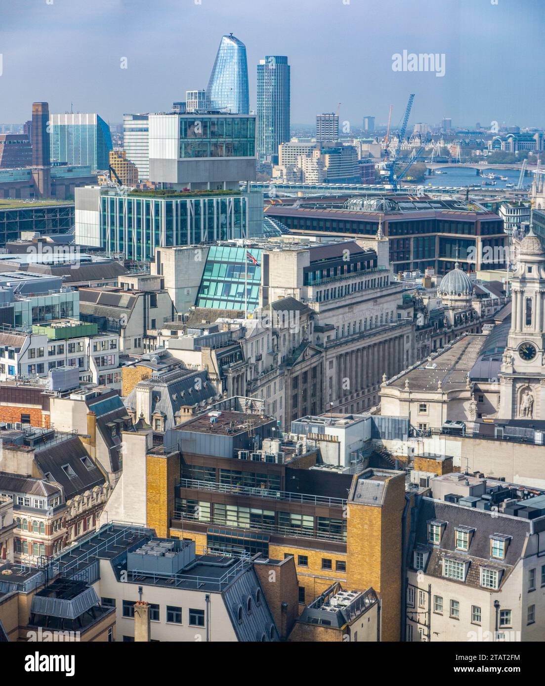 An unusual shot of the River Thames with the West End and St Paul's ...