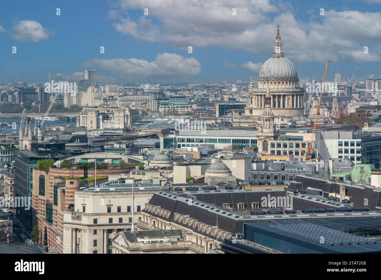 An unusual shot of the River Thames with the West End and St Paul's ...