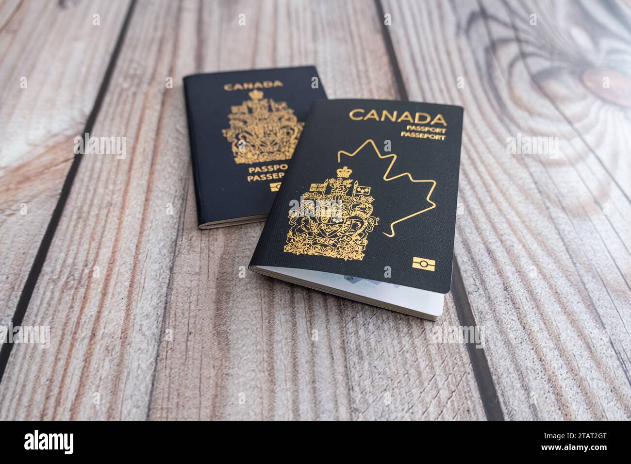 Old and New Canadian Passports for travel Stock Photo - Alamy