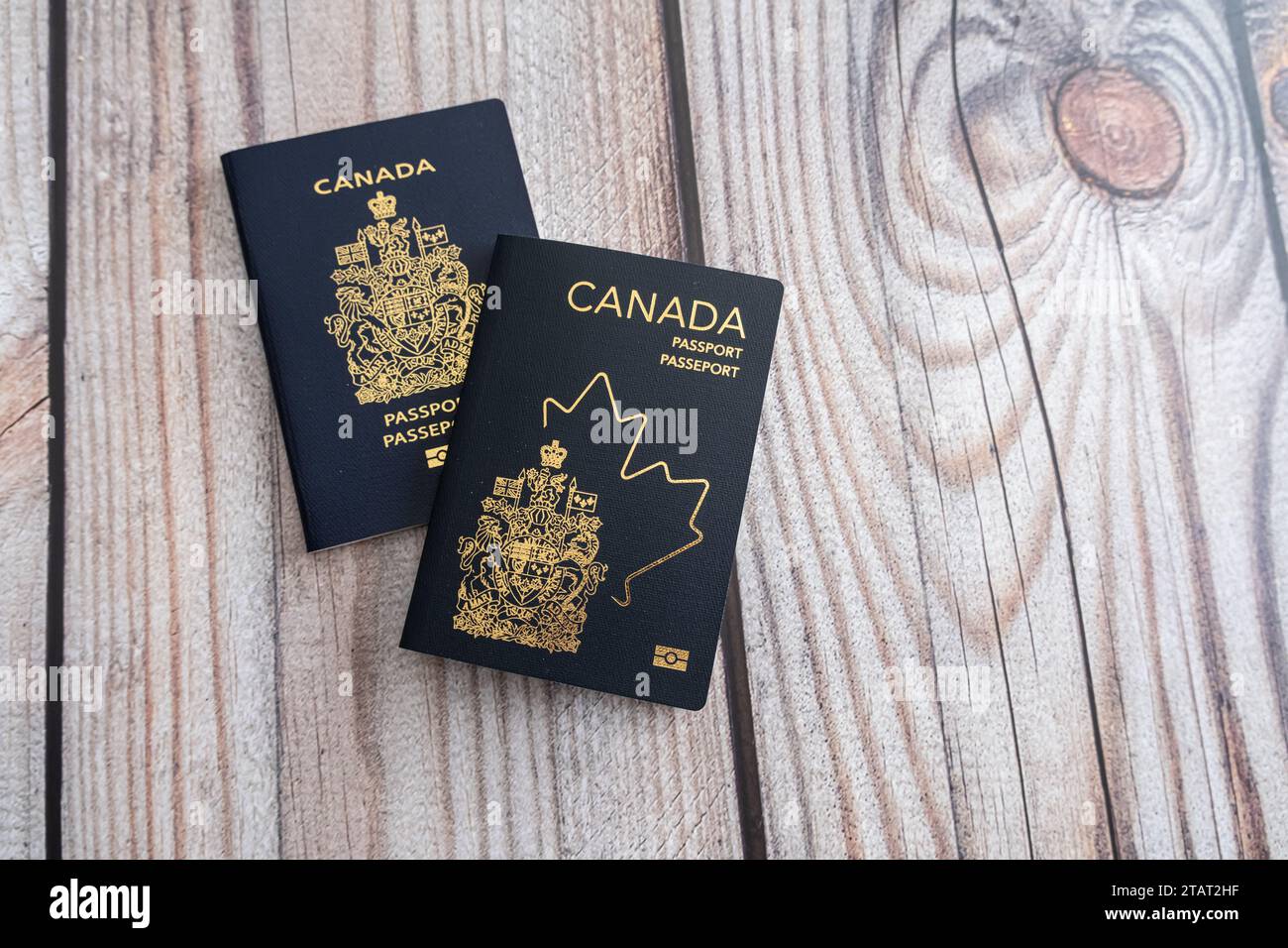 Old and New Canadian Passports for travel Stock Photo - Alamy