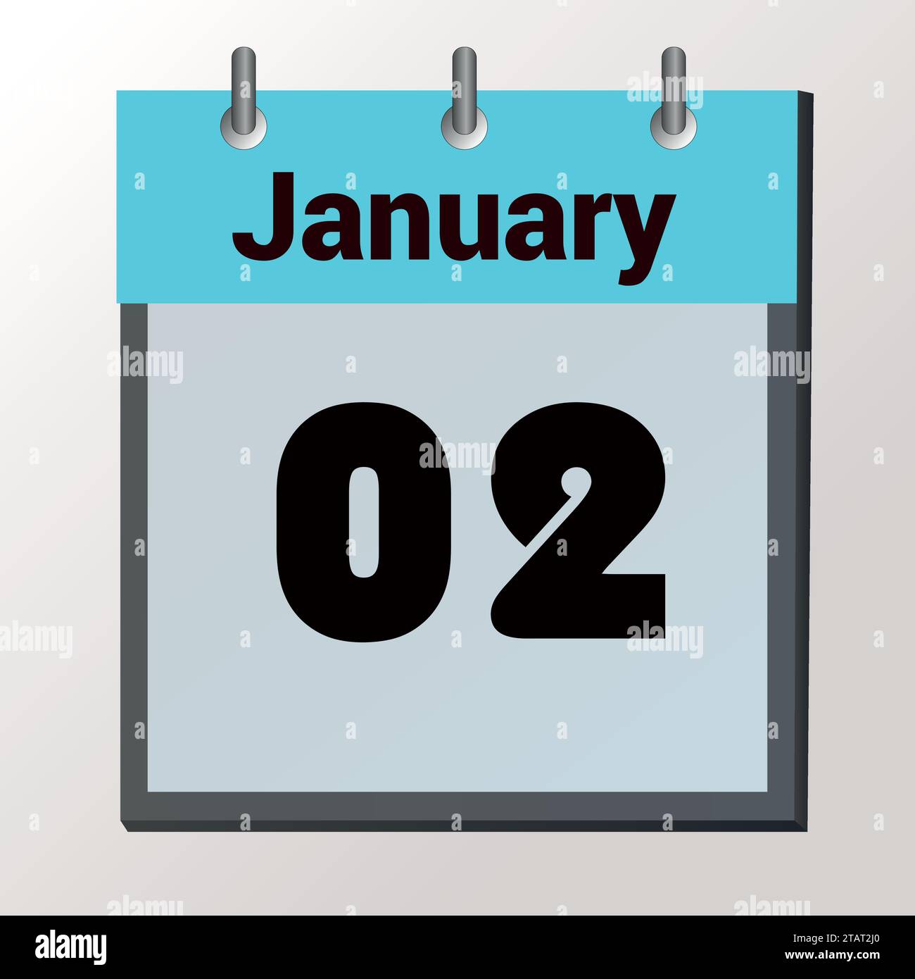 day on the calendar, vector image format, January 02 Stock Vector Image ...