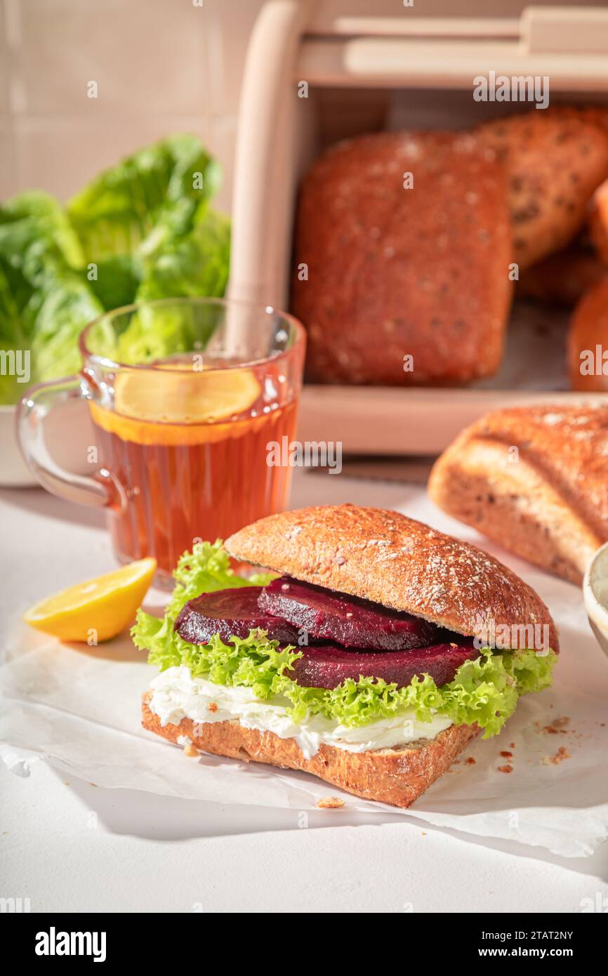 Delicious and healthy sandwich for fresh breakfast in morning. Sandwich ...