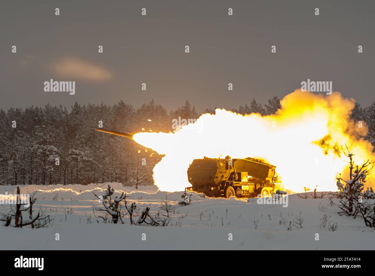 An M142 High-Mobility Artillery Rocket System from 3rd Battalion, 27th ...