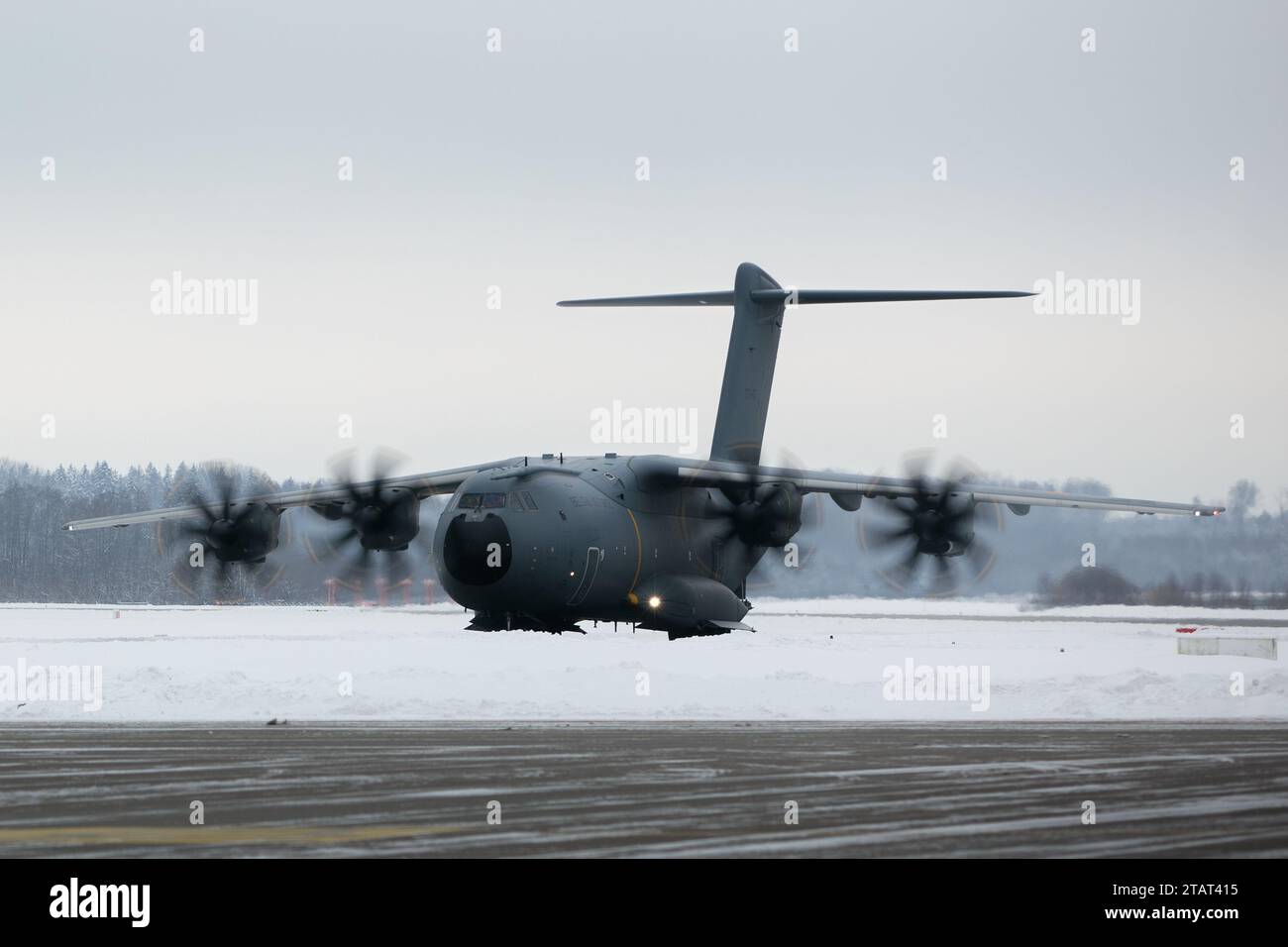 A Belgian Airbus A400M Atlas carrying an M142 High-Mobility Artillery ...