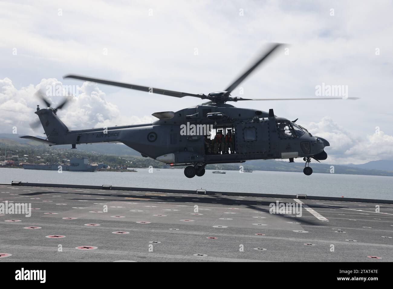 A Royal New Zealand Air Force NH90 helicopter assigned to 3 Squadron ...