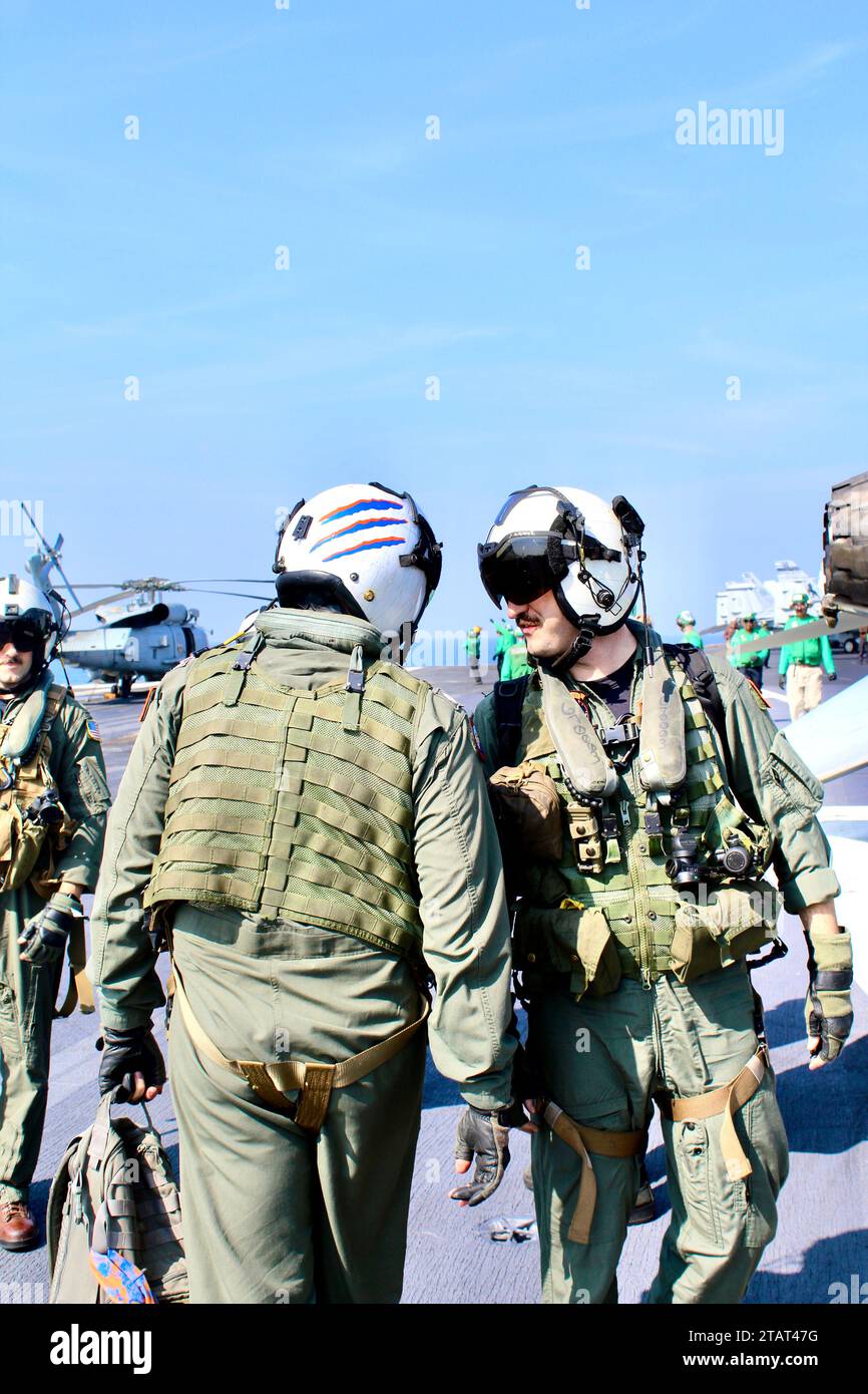 U.S. Navy Cmdr. Phillip Krites, outgoing commanding officer of ...