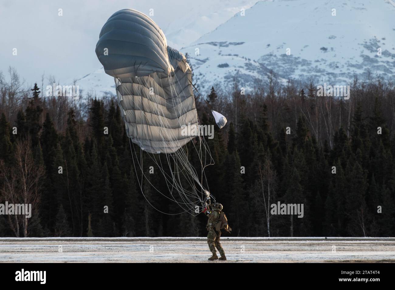 A U.S. Army paratrooper from the 4th Quartermaster Company, 725th ...