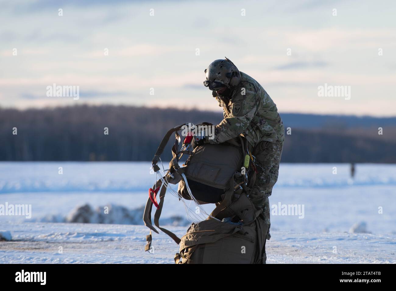A U.S. Army paratrooper from the 4th Quartermaster Company, 725th ...