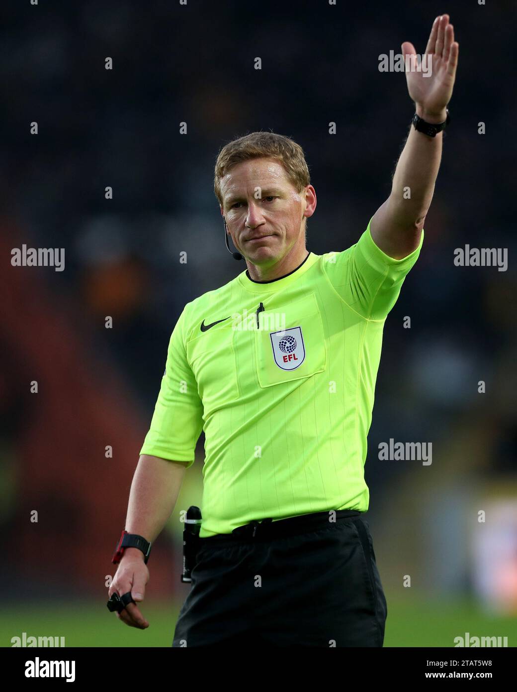 Match referee John Busby during the Sky Bet Championship match between ...