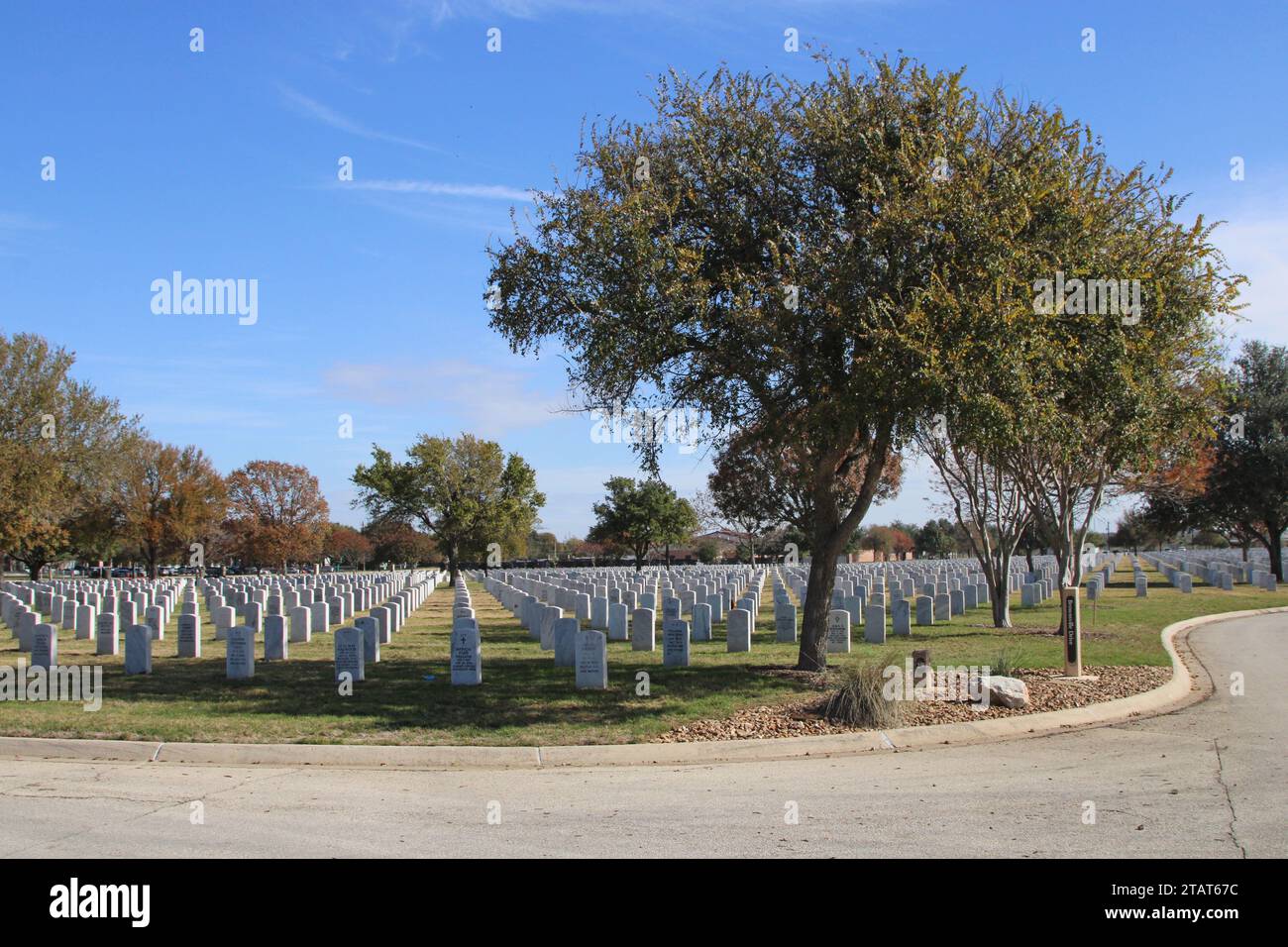 San Antonio, USA. 01st Dec, 2023. View of the cemetery grounds at Fort ...