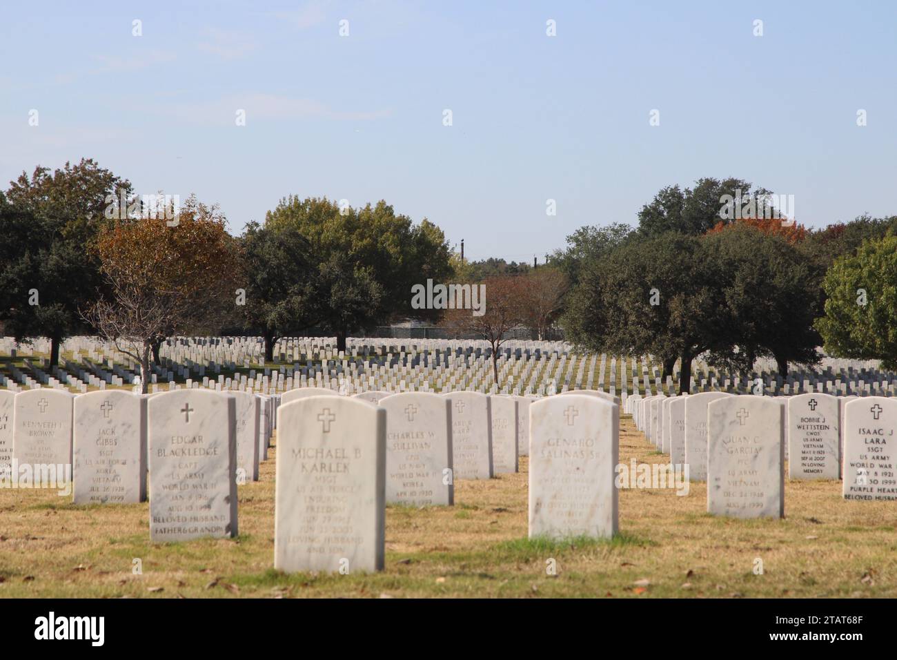 San Antonio, USA. 01st Dec, 2023. View of the cemetery grounds at Fort ...