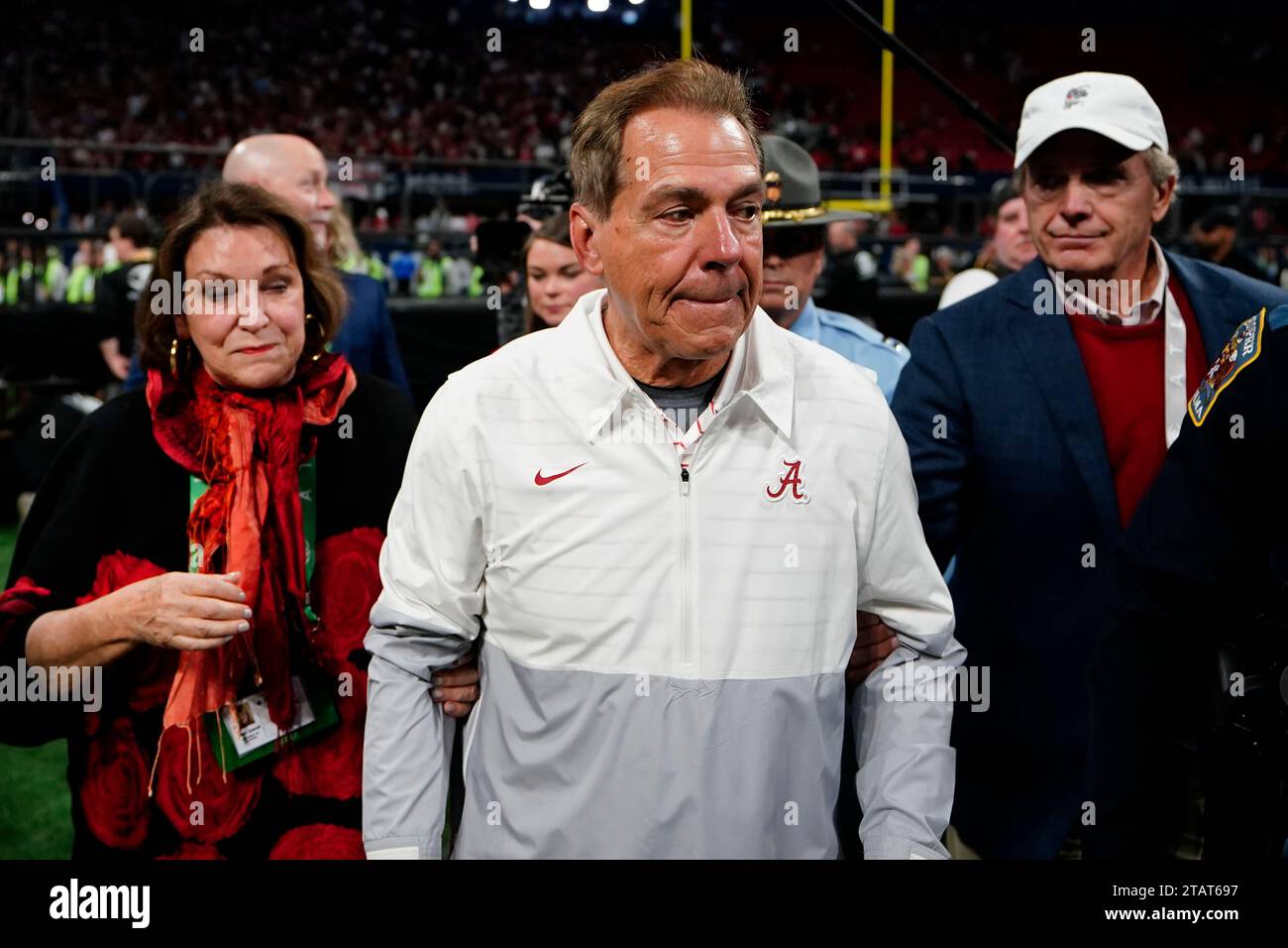 Alabama head coach Nick Saban walks the field after the Southeastern ...