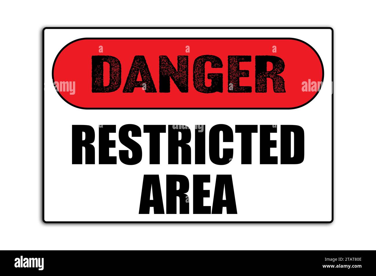 Sign with text Danger Restricted Area on white background Stock Photo ...