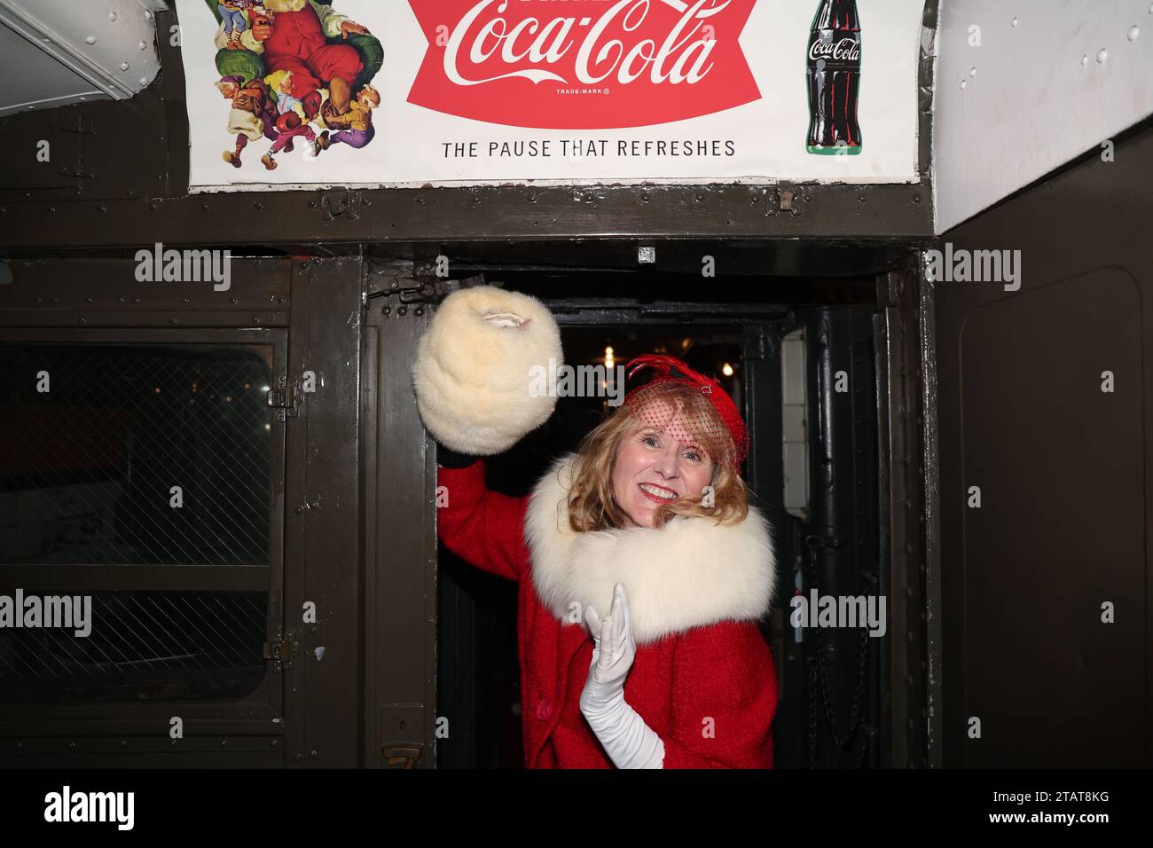 Cosplayer Deborah Fischer is dressed for the time period while on board ...