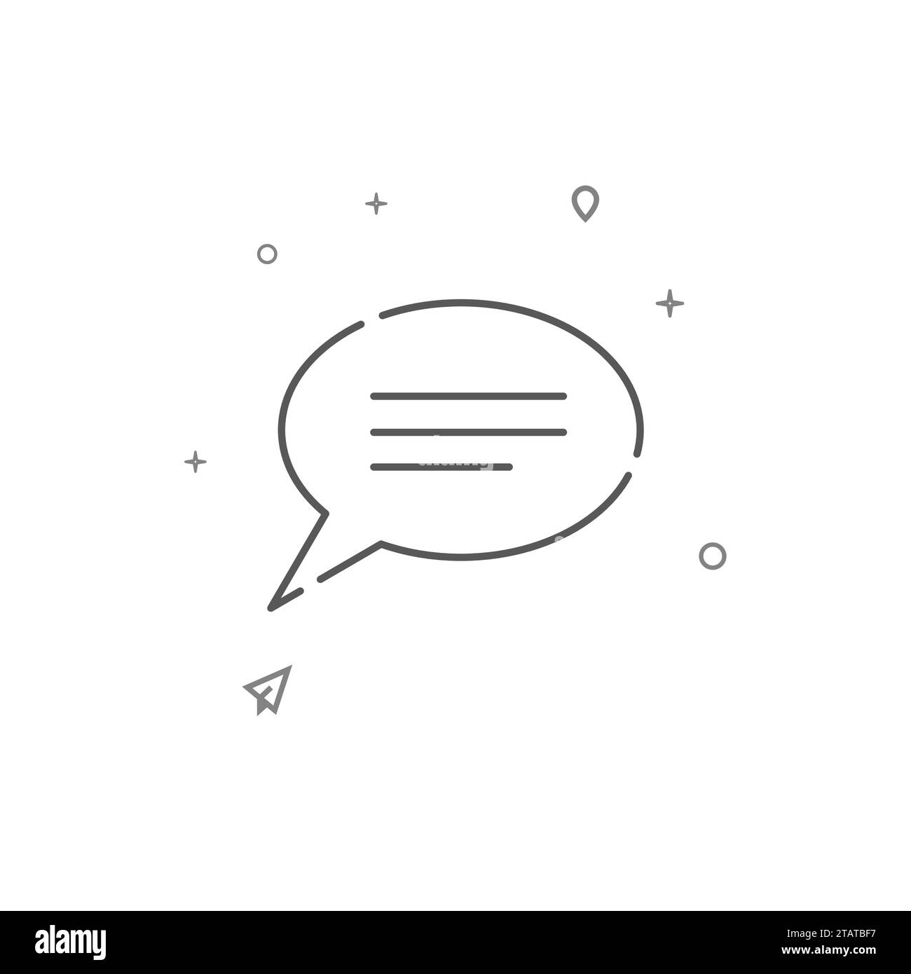 Chat, dialogue simple vector line icon. Symbol, pictogram, sign ...