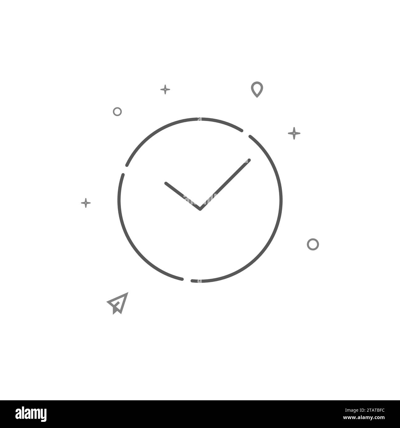 Watch, schedule simple vector line icon. Symbol, pictogram, sign ...