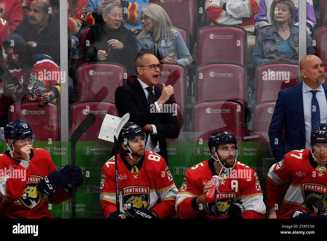 Florida Panthers coach Paul Maurice shouts instructions to his players ...