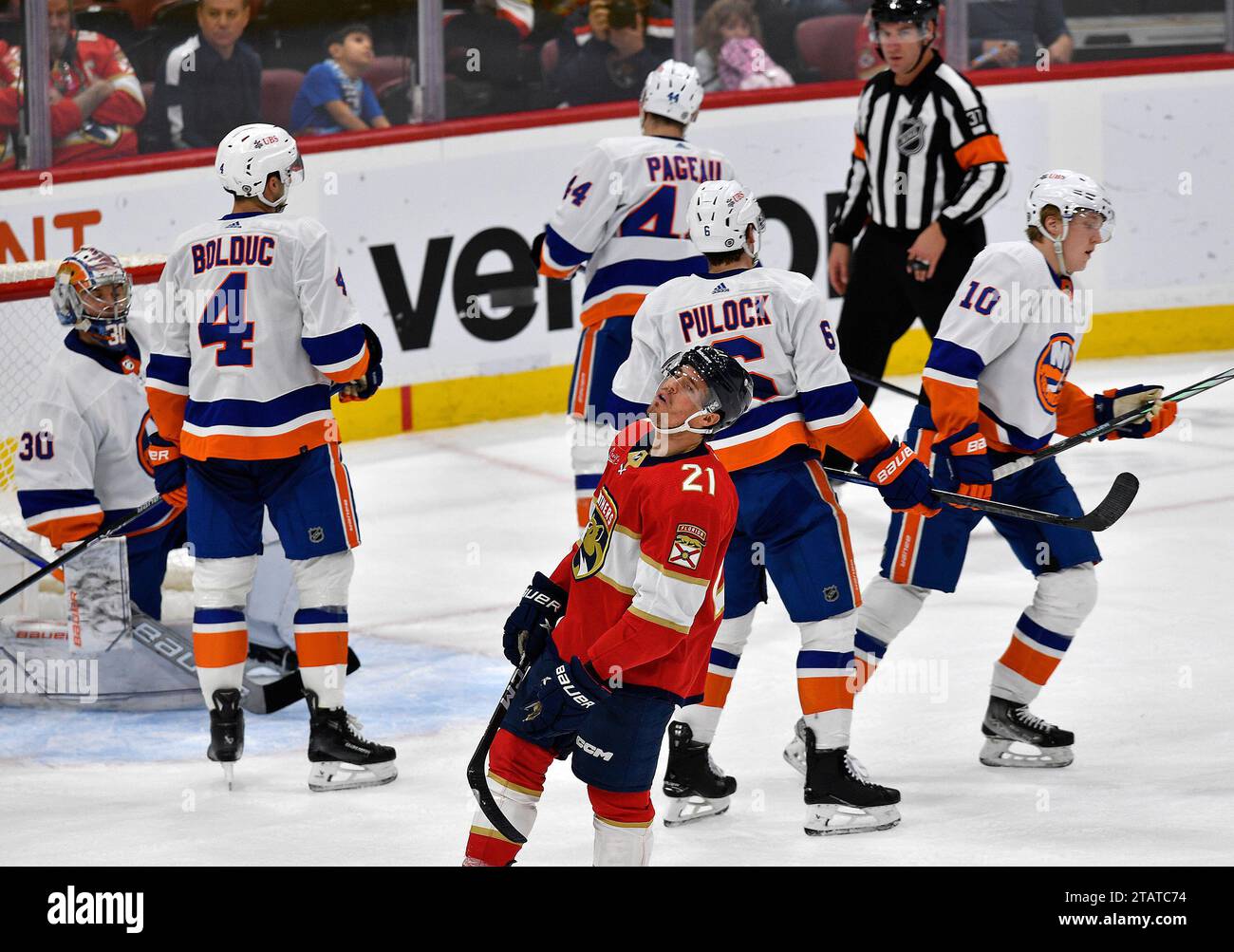 Florida Panthers center Nick Cousins (21) reacts to not scoring during ...