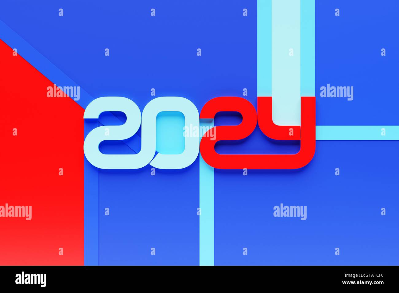 2024 calligraphy with 3d numbers on colorful background with New Year ...