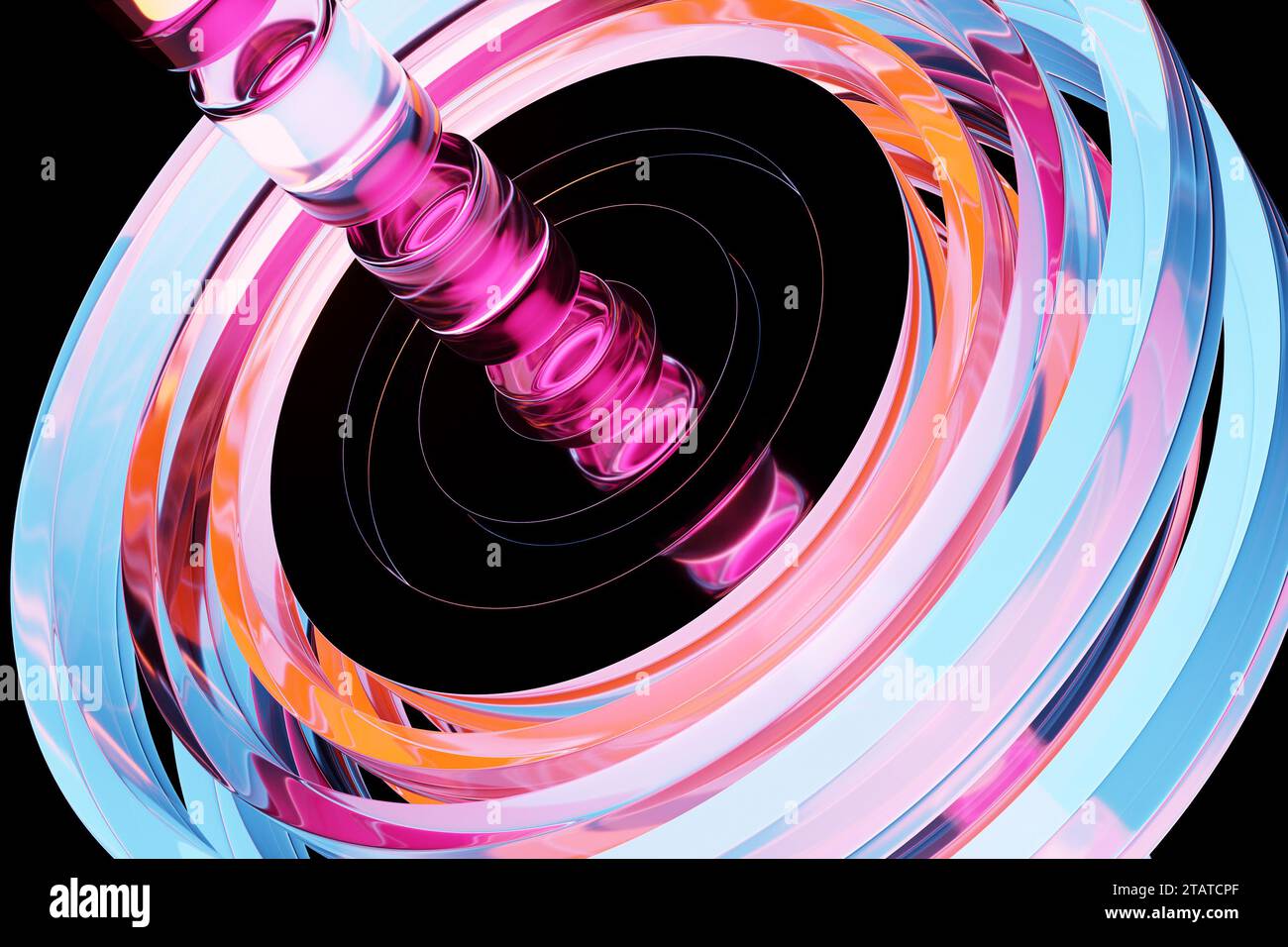 3d illustration of a colorful shape . Abstract illusion isometric ...