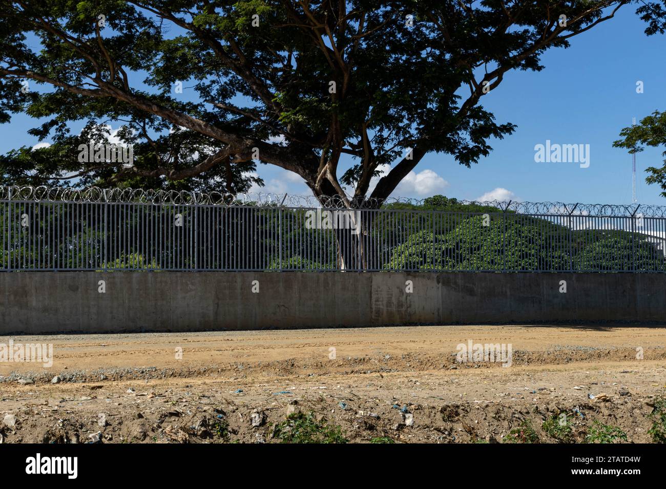 The Dominican Republic border wall in Dajabón, Dominican Republic on ...