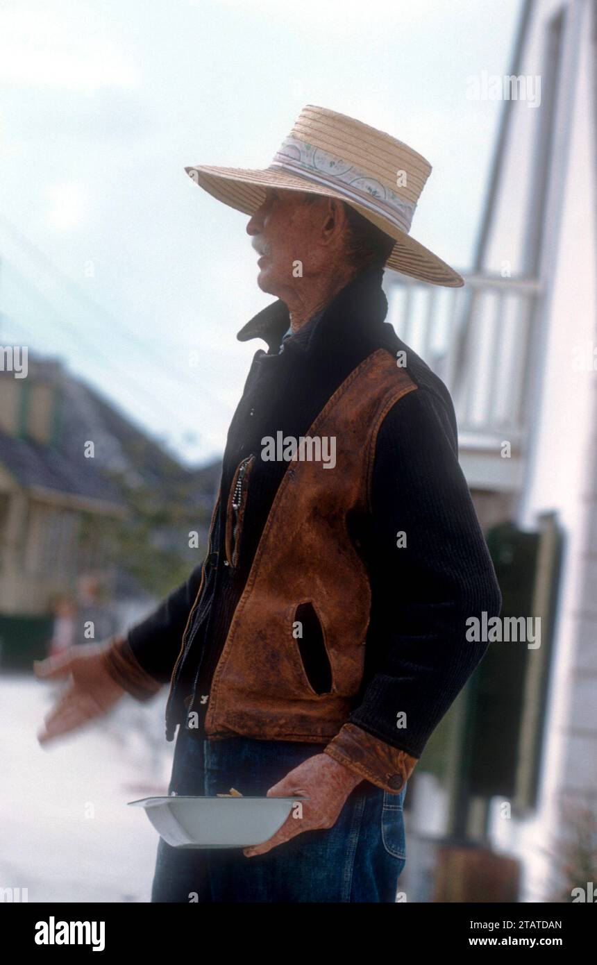 GREEN TURTLE CAY, ABACO, BAHAMAS - APRIL 28: General view of an old man ...