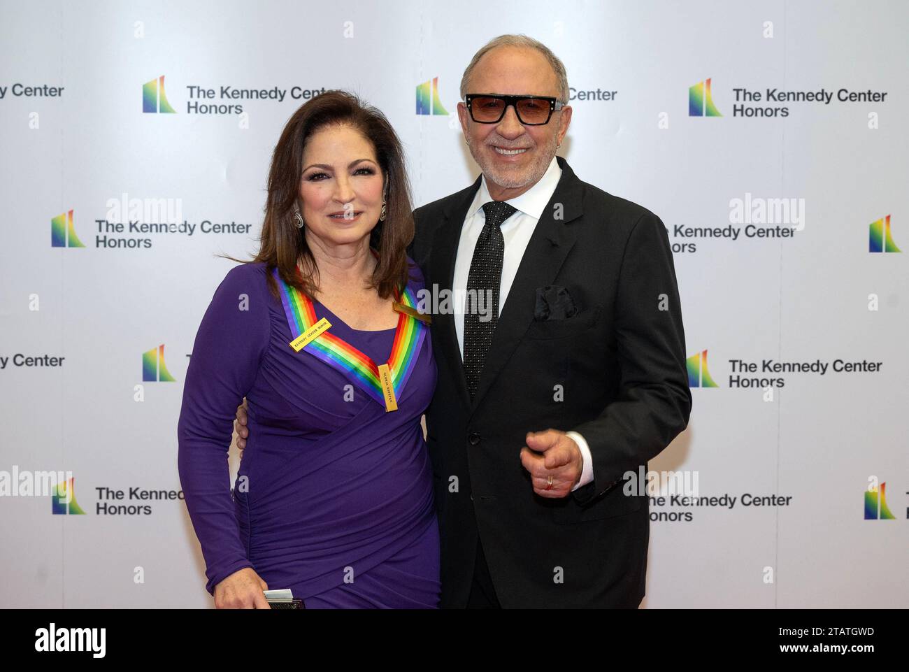 Gloria Estefan and Emilio Estefan arrive for the Medallion Ceremony honoring the recipients of ...