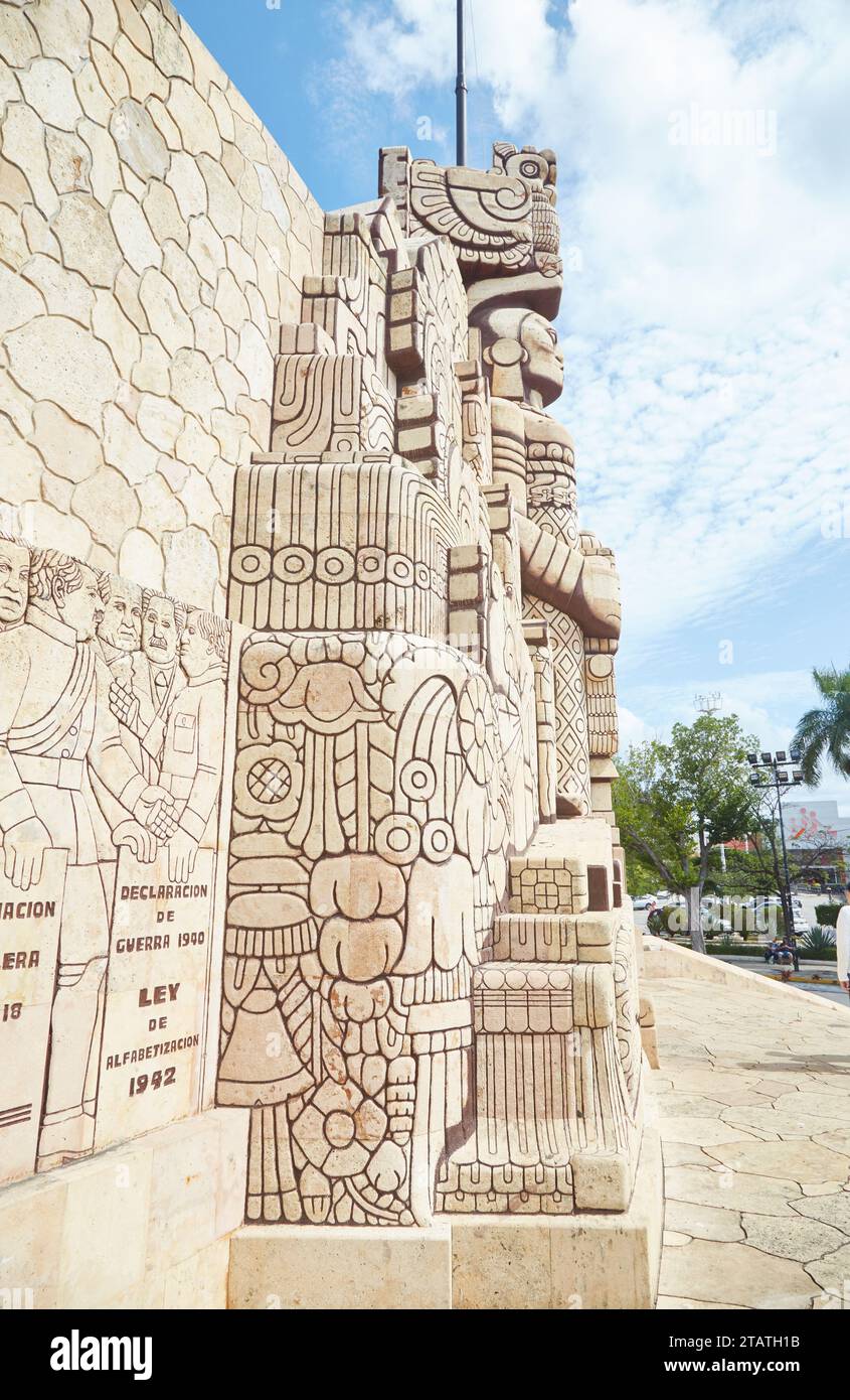 Monumento a la Patria in Merida, a Neo-Mayan monument erected in 1956 ...