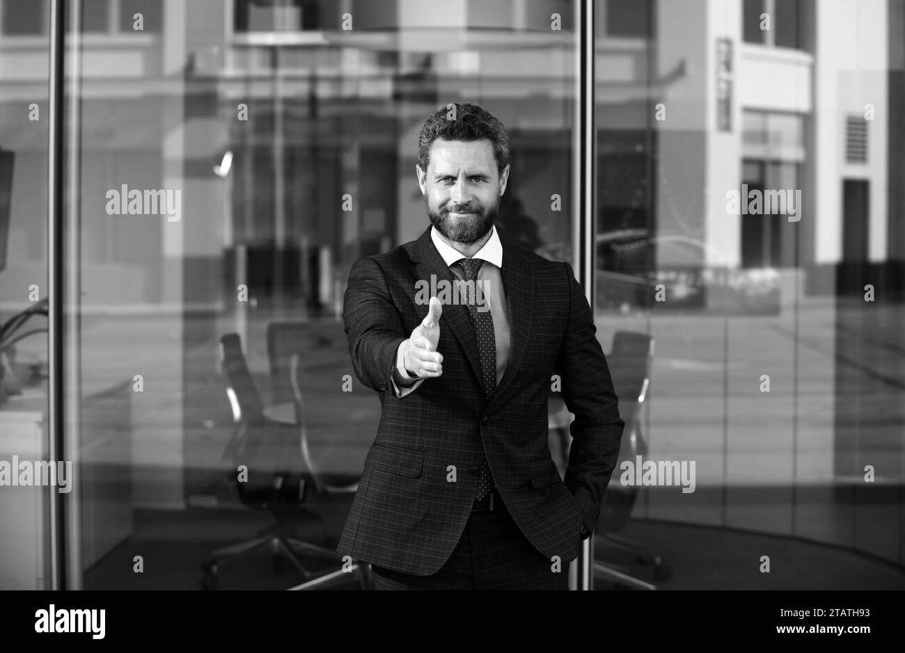 Handsome man ready hand Black and White Stock Photos & Images - Alamy