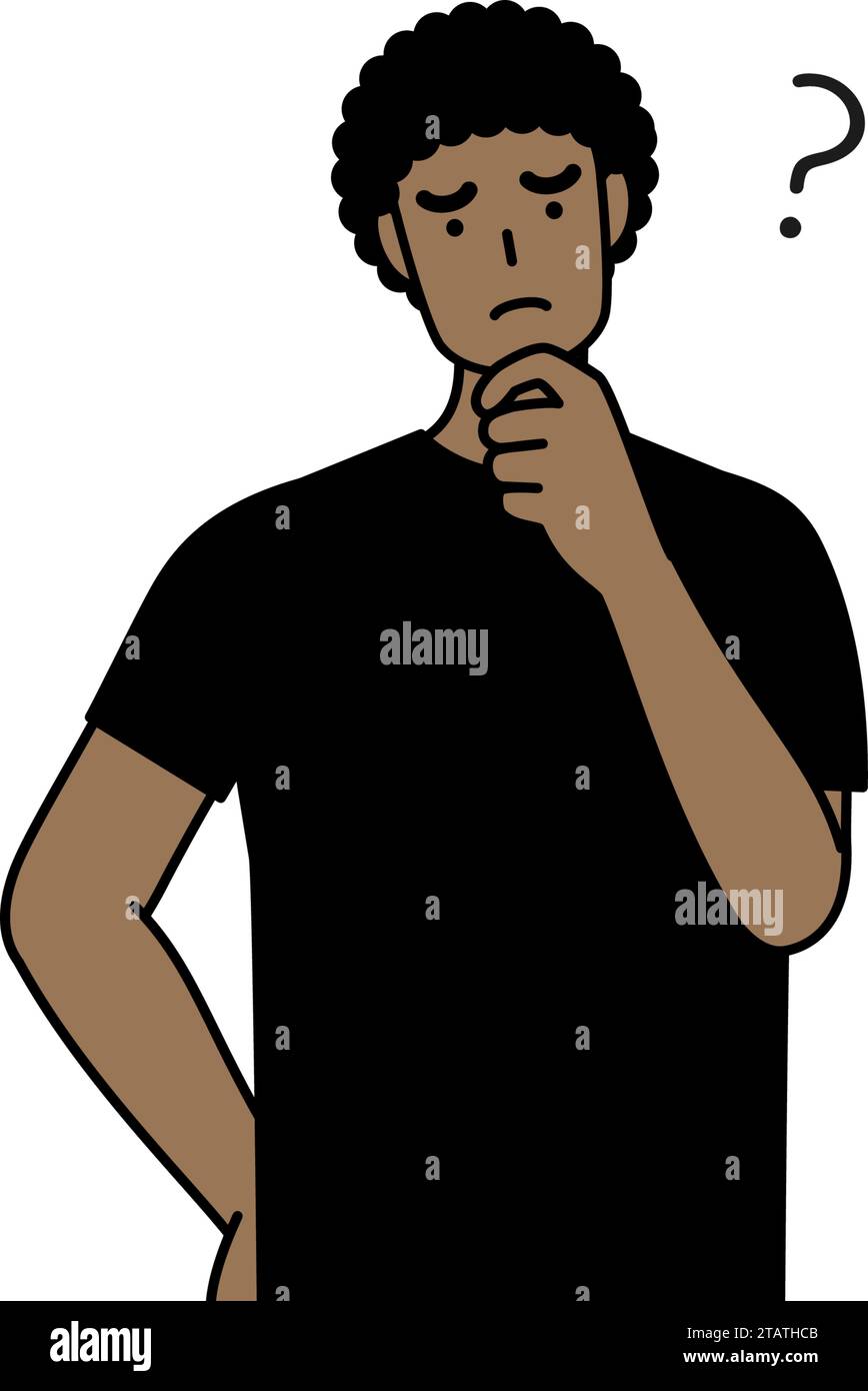 African-American man nodding his head in question, Vector Illustration ...