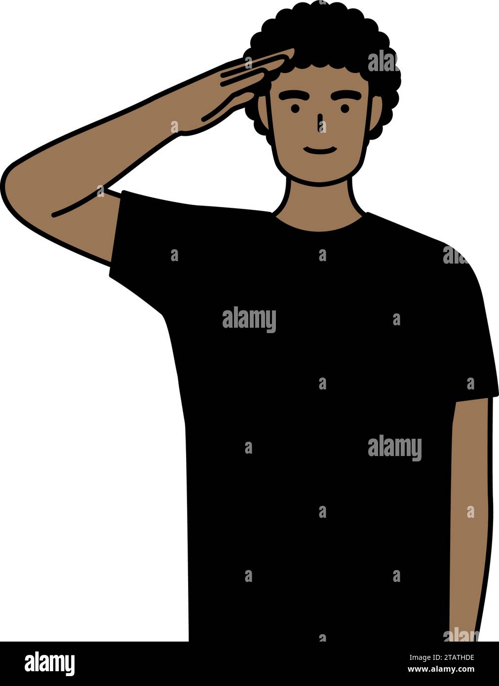 African-American man making a salute, Vector Illustration Stock Vector ...