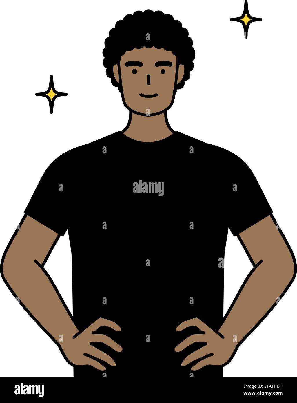 African-American man with his hands on his hips, Vector Illustration ...