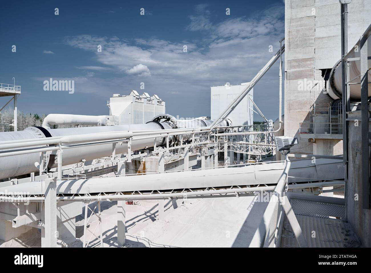 Tubular rotary furnace for calx clinker and cement production Stock ...