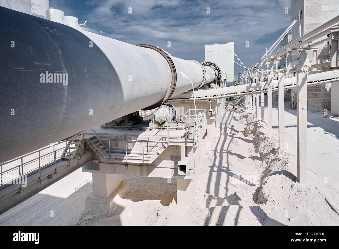 Roasting rotary furnace with pipe at manufacturing plant Stock Photo ...