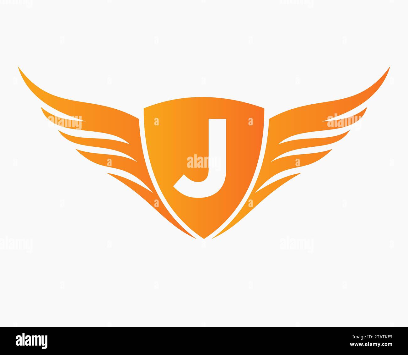 Wing Logo On Letter J, Transportation Symbol, Transport Sign Stock ...