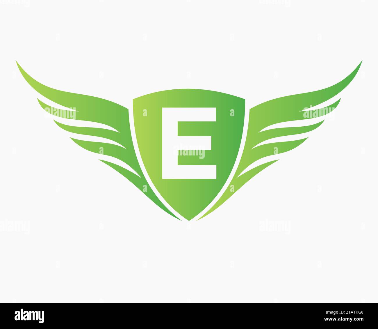 Wing Logo On Letter E, Transportation Symbol, Transport Sign Stock ...
