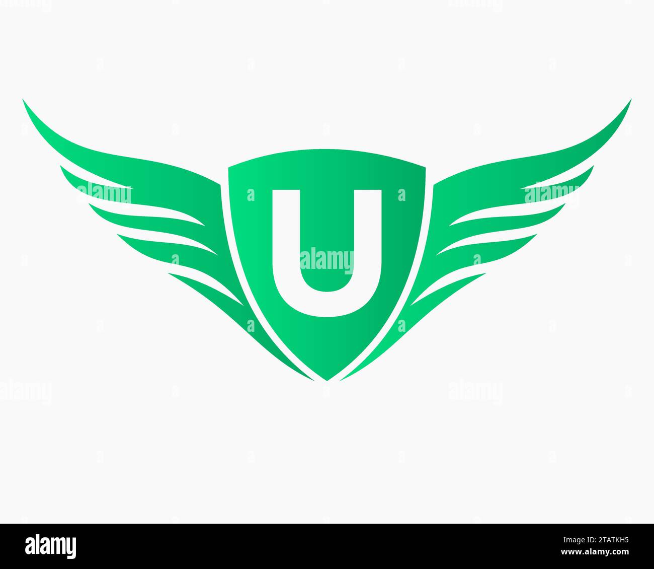 Wing Logo On Letter U, Transportation Symbol, Transport Sign Stock ...