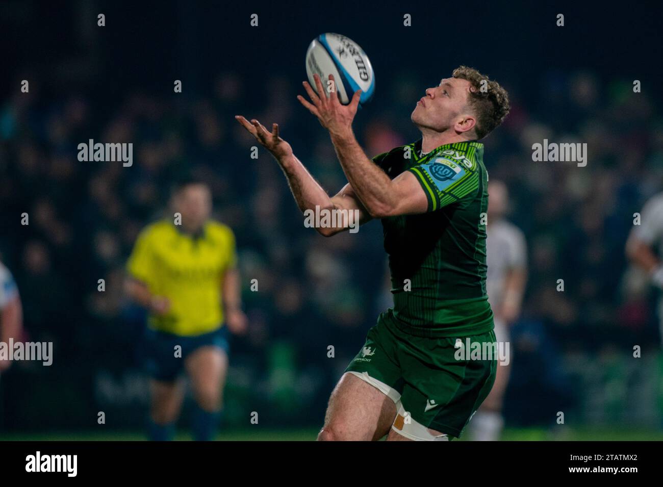 Galway, Ireland. 03rd Dec, 2023. Cathal Forde of Connacht catches the ...