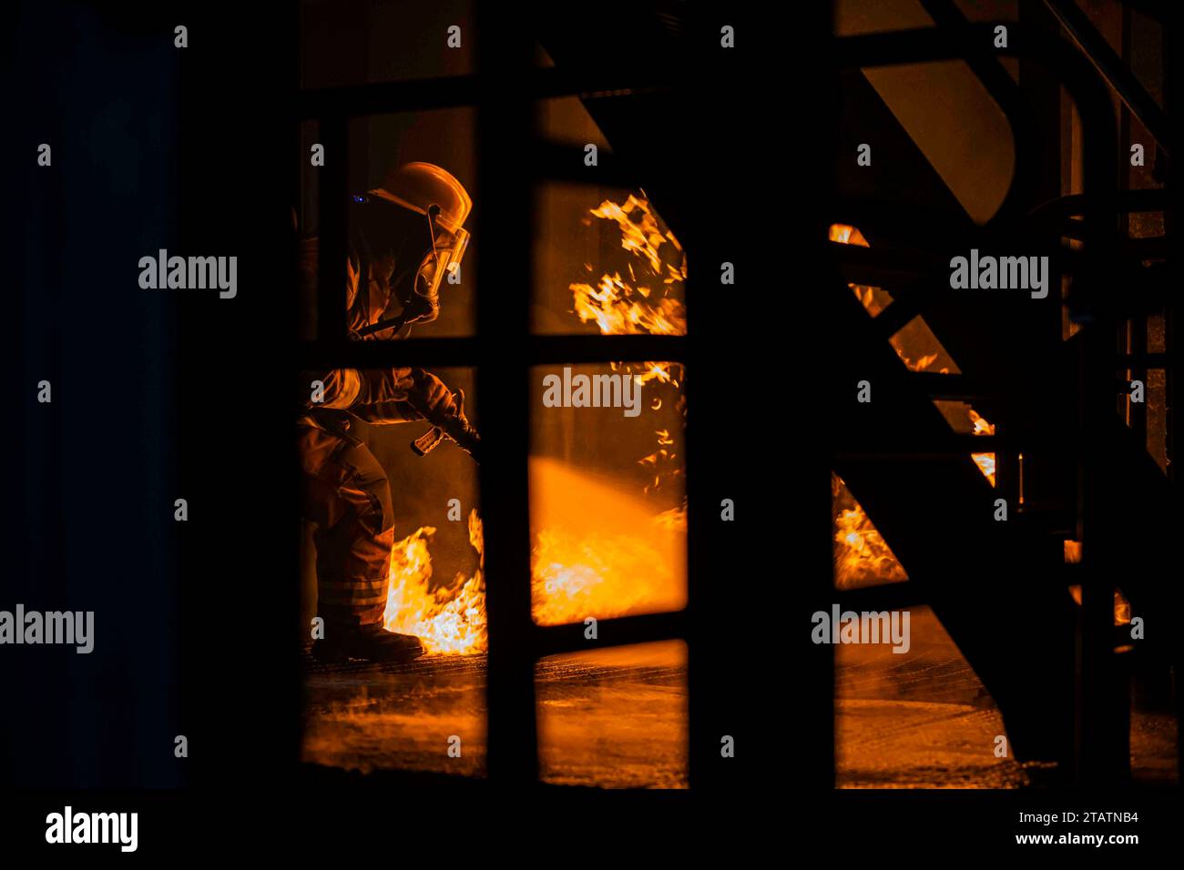 Yokosuka, Kanagawa, Japan. 27th Nov, 2023. A firefighter from Navy ...