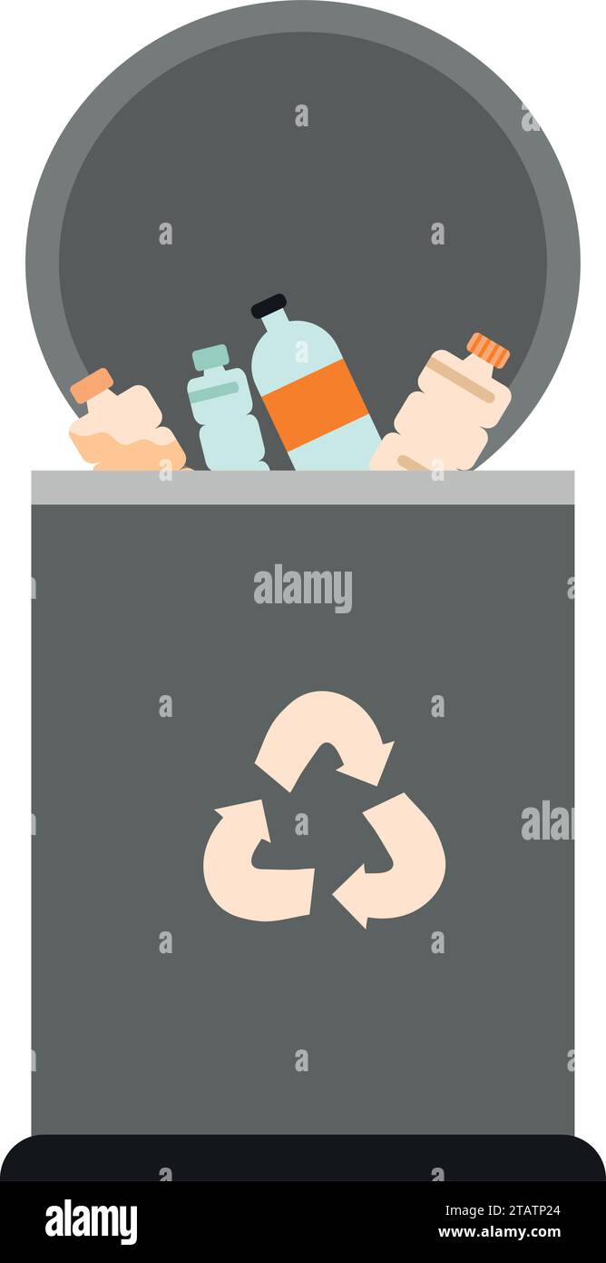 waste management in gray bin vector isolated Stock Vector Image & Art ...