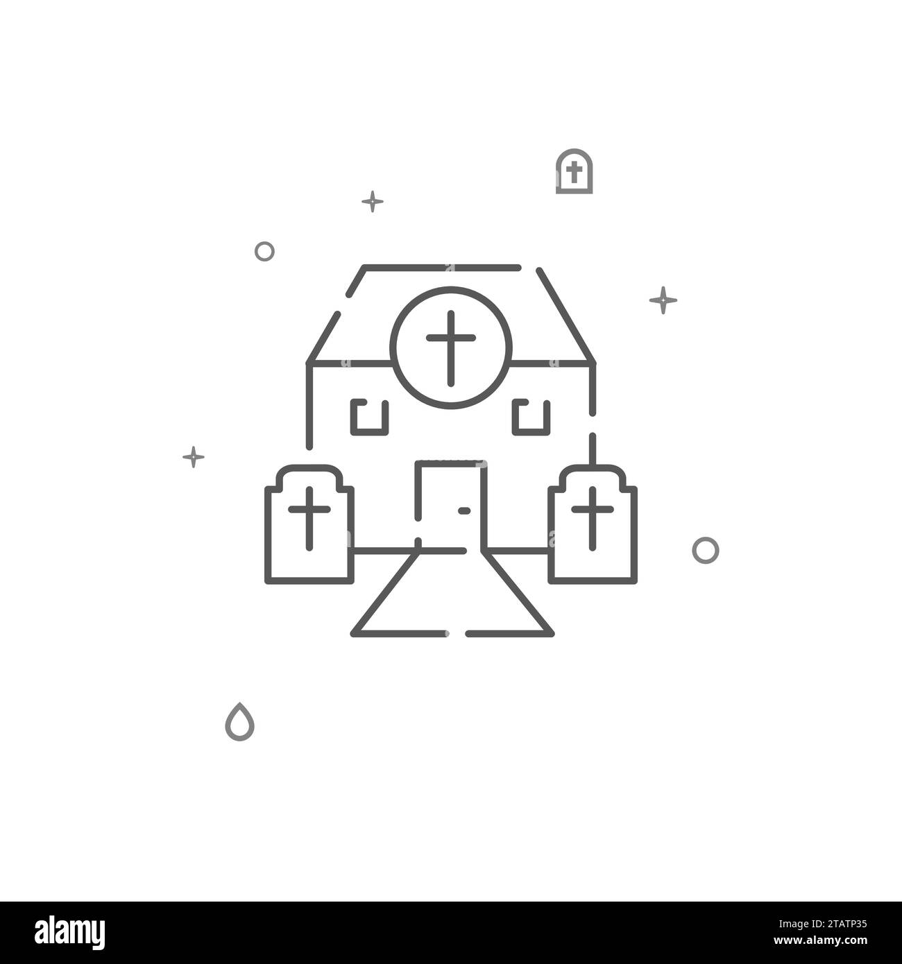 Funeral bureau, funeral home simple vector line icon. Symbol, pictogram ...