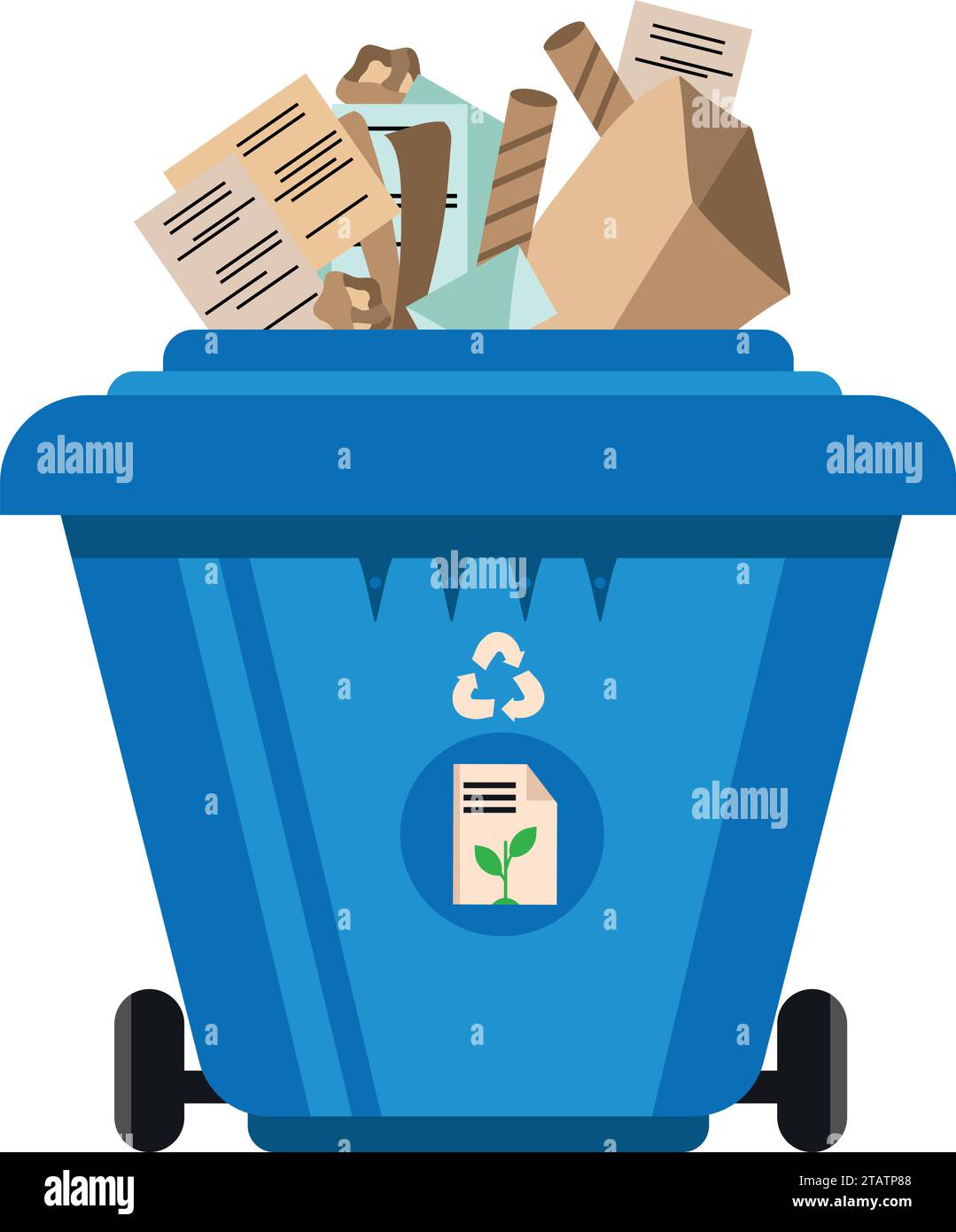 waste management in carton bin vector isolated Stock Vector Image & Art ...