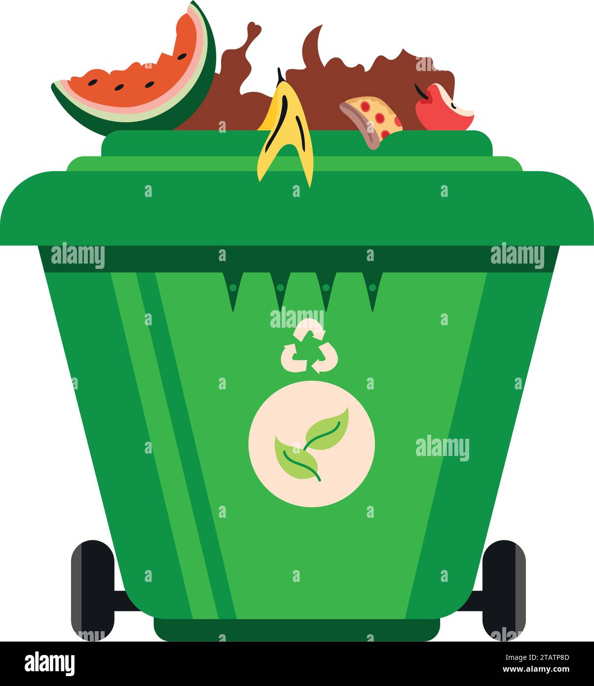 waste management in organic trash bin vector isolated Stock Vector ...