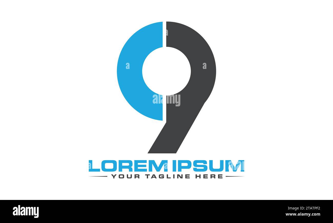 09 Letter Logo Design. Creative and Modern Logo Design Stock Vector ...