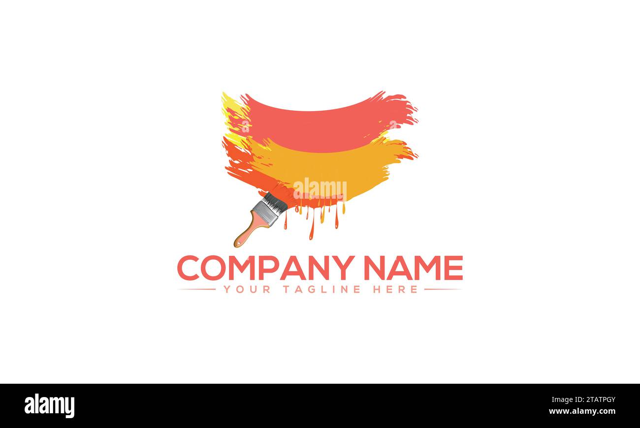 Painting Logo Design Unique and Modern Logo Design Stock Vector Image ...