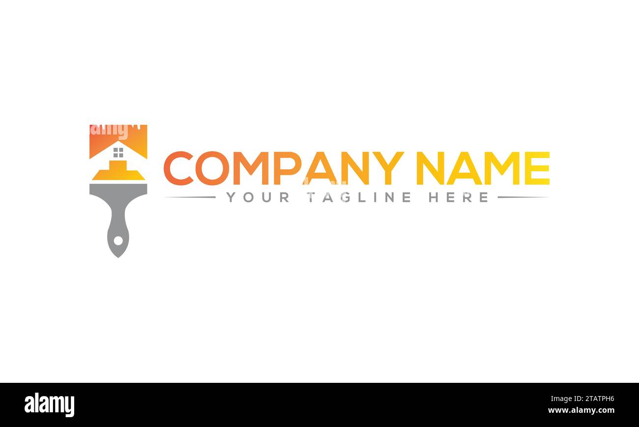 Painting Logo Design Unique and Modern Logo Design Stock Vector Image ...